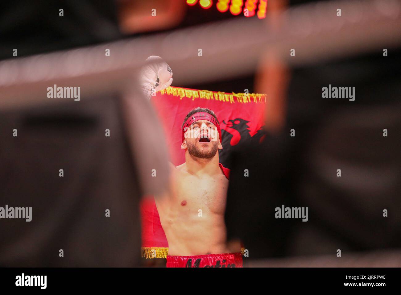 Florian Marku during the boxing match between Florian Marku and Miguel ...