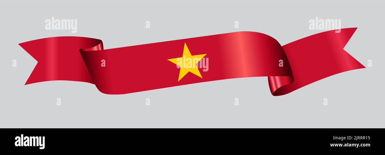 3D Flag of Vietnam on a fabric ribbon Stock Vector Image & Art - Alamy
