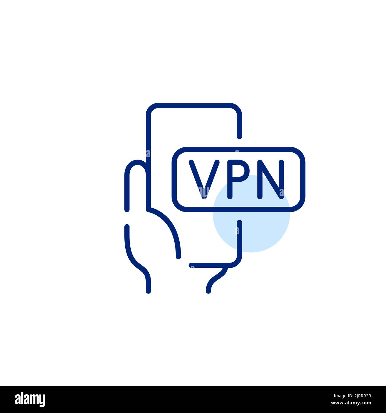 VPN used on smartphone. Pixel perfect, editable stroke line art icon ...