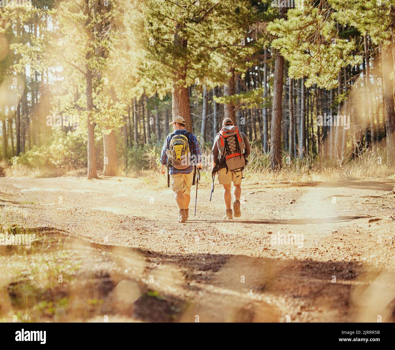 Two men tourists hiking adventure hi-res stock photography and images ...