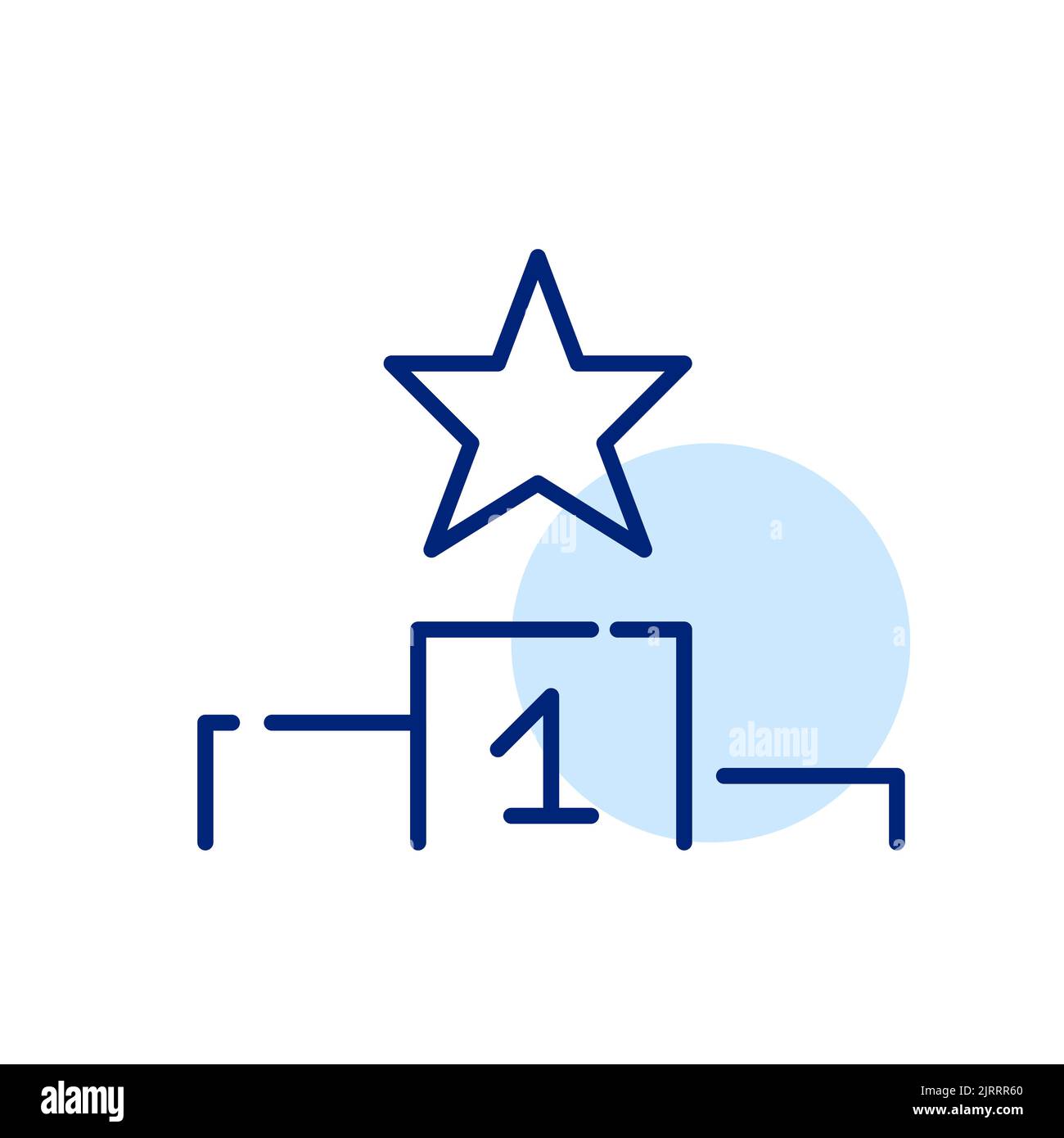 Star on championship podium. Pixel perfect, editable stroke line art ...