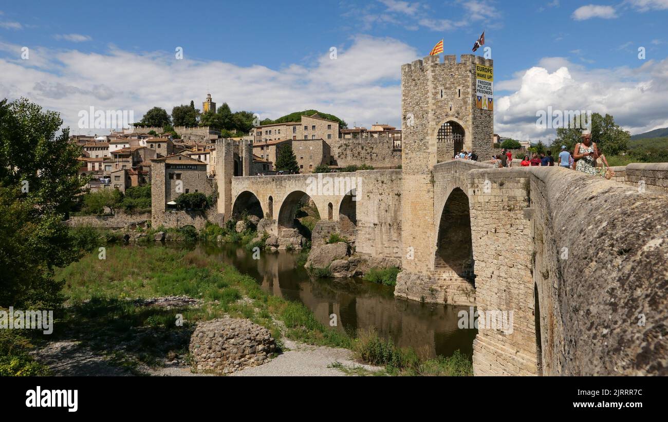 Spain, Catalonia, Province of Girona, Besalu: overview of the fortified ...