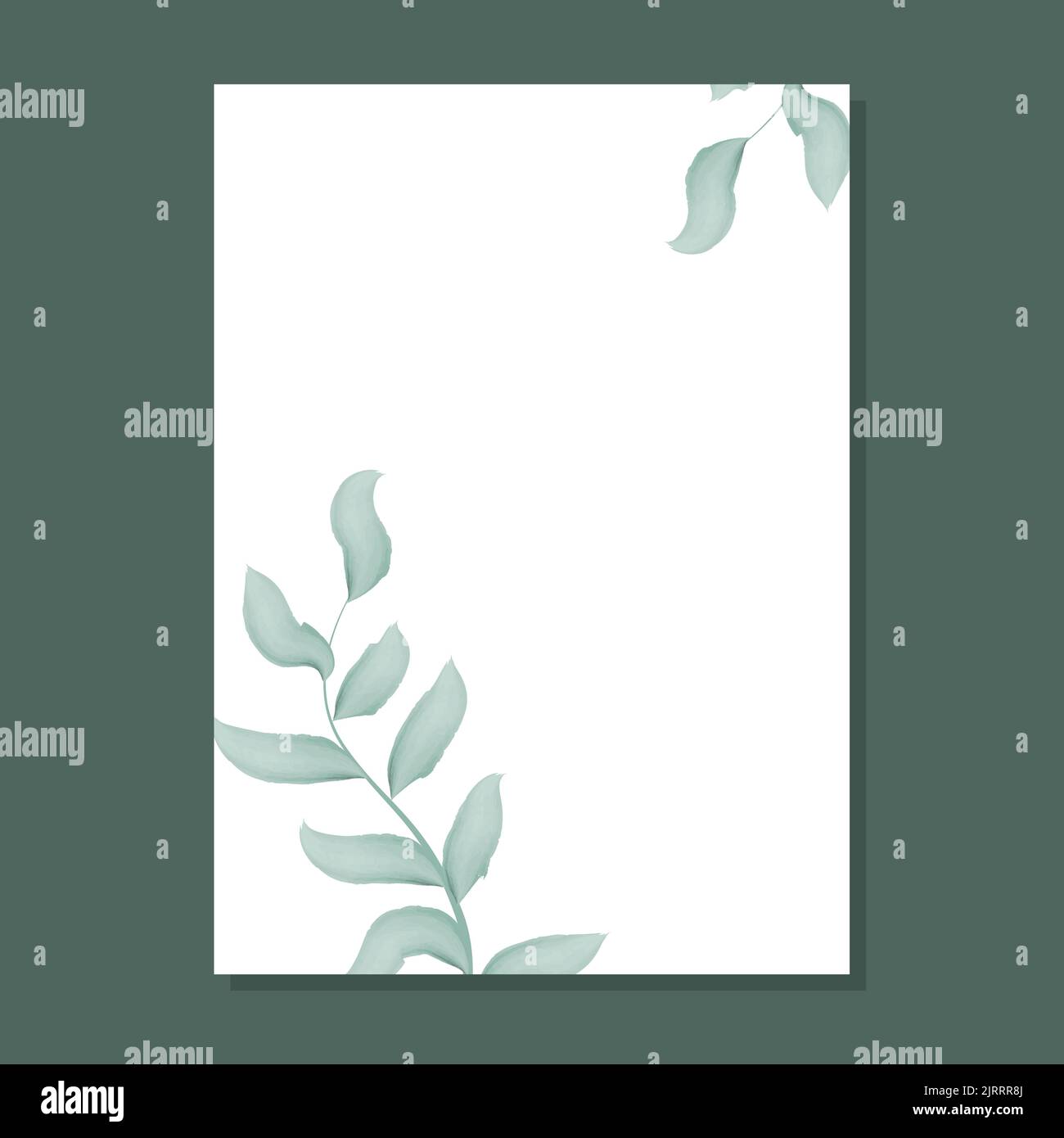 Vertical rectangular botanical empty frame for postcard or invitation ...