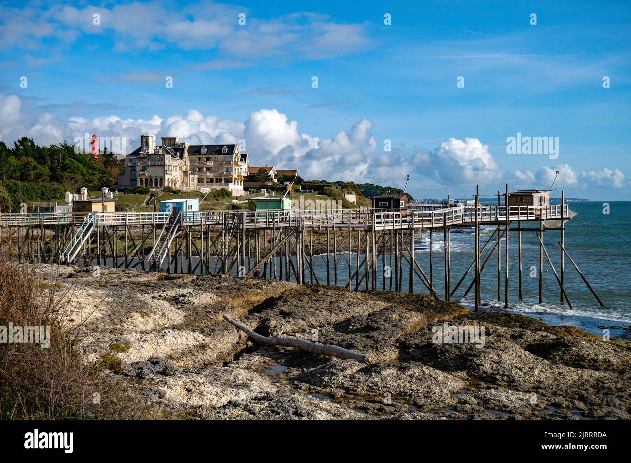 Saint-Palais-sur-Mer (off the west coast of France): overview of square ...