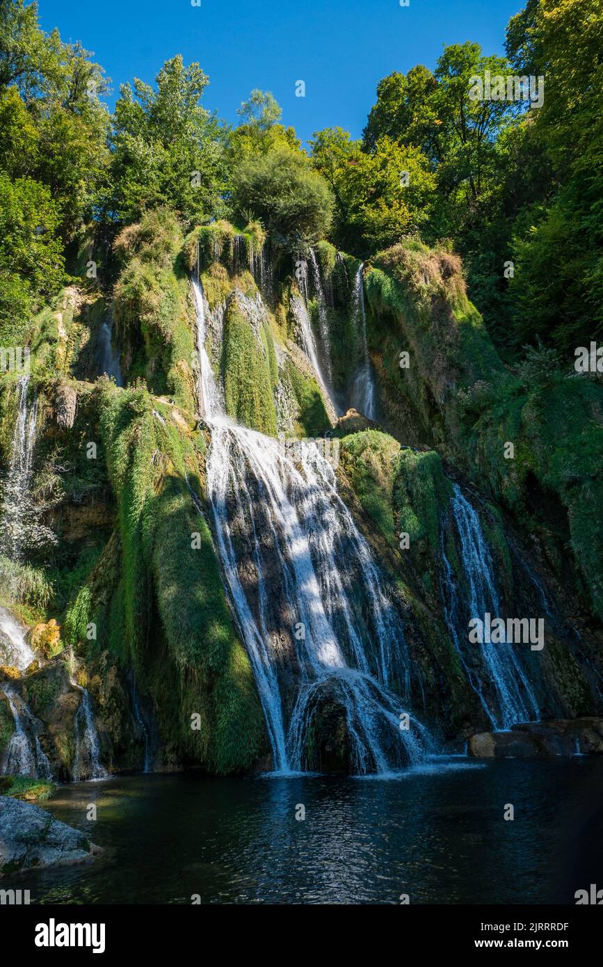Waterfall of Glandieu in the Ain department (central-eastern France ...
