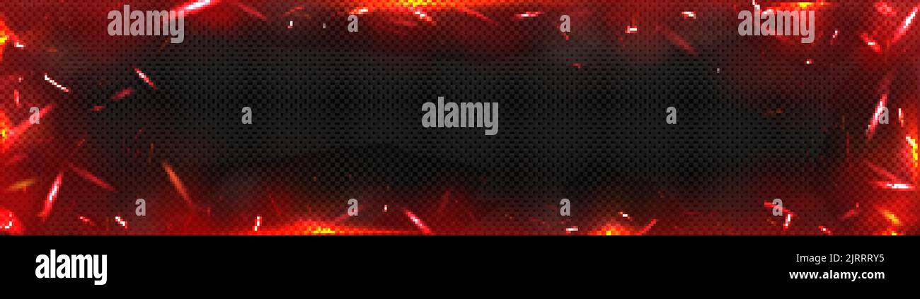 Background with red fire sparks, overlay effect, frame with burning ...