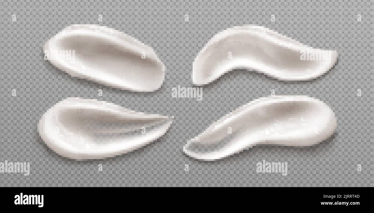 White cosmetic cream swatches, smears of skincare product isolated on ...