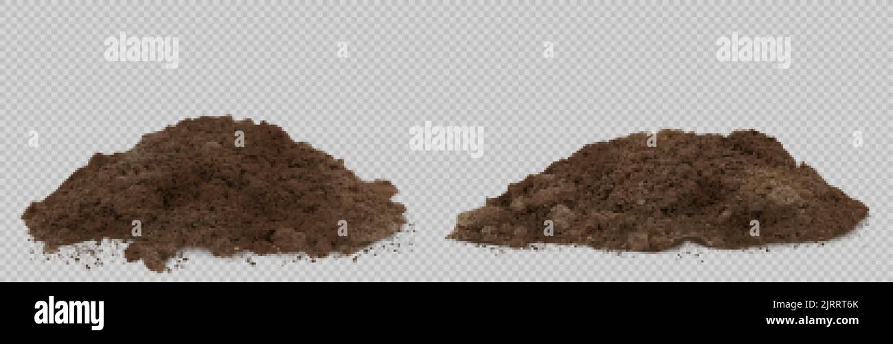 Soil pile, dirt, mud or compost mound isolated on transparent ...