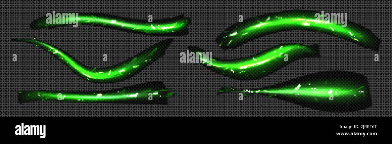 Abstract neon light lines with sparkles isolated on transparent ...