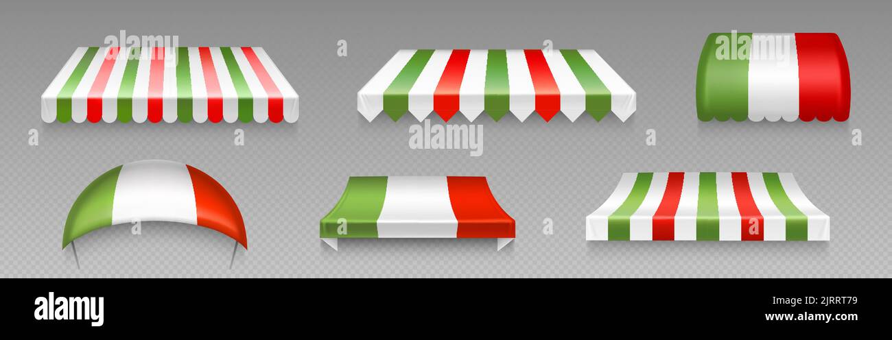 Awnings, italian shop tents, canopy, street market overhangs, sun shade shelters. Outdoor ...