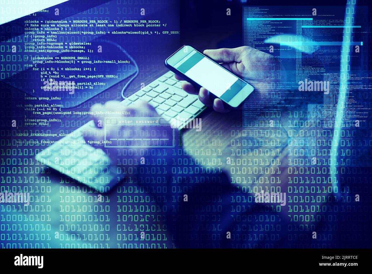 Working His Way Into Your Database An Unidentifiable Computer Hacker Using A Computer In The