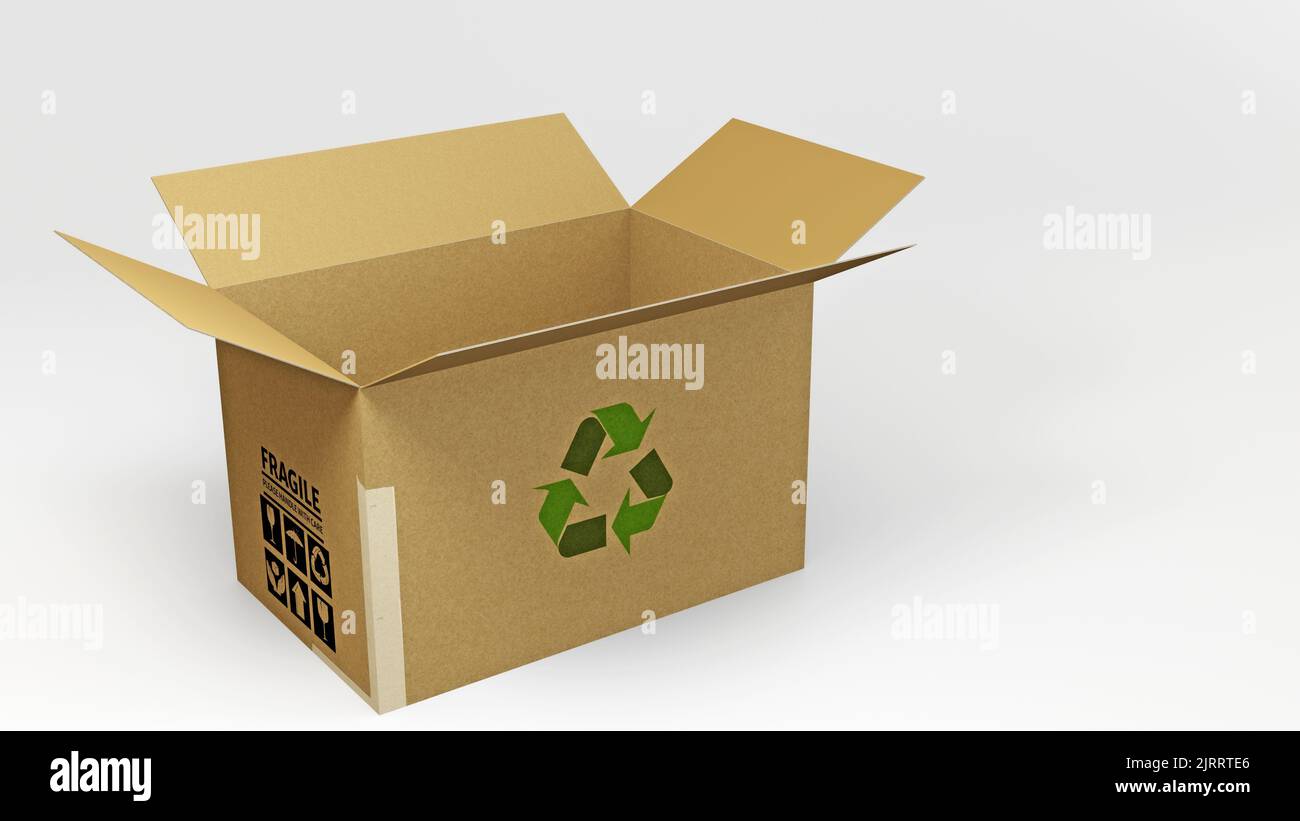 recycle box isolated on white background 3d illustration Stock Photo ...