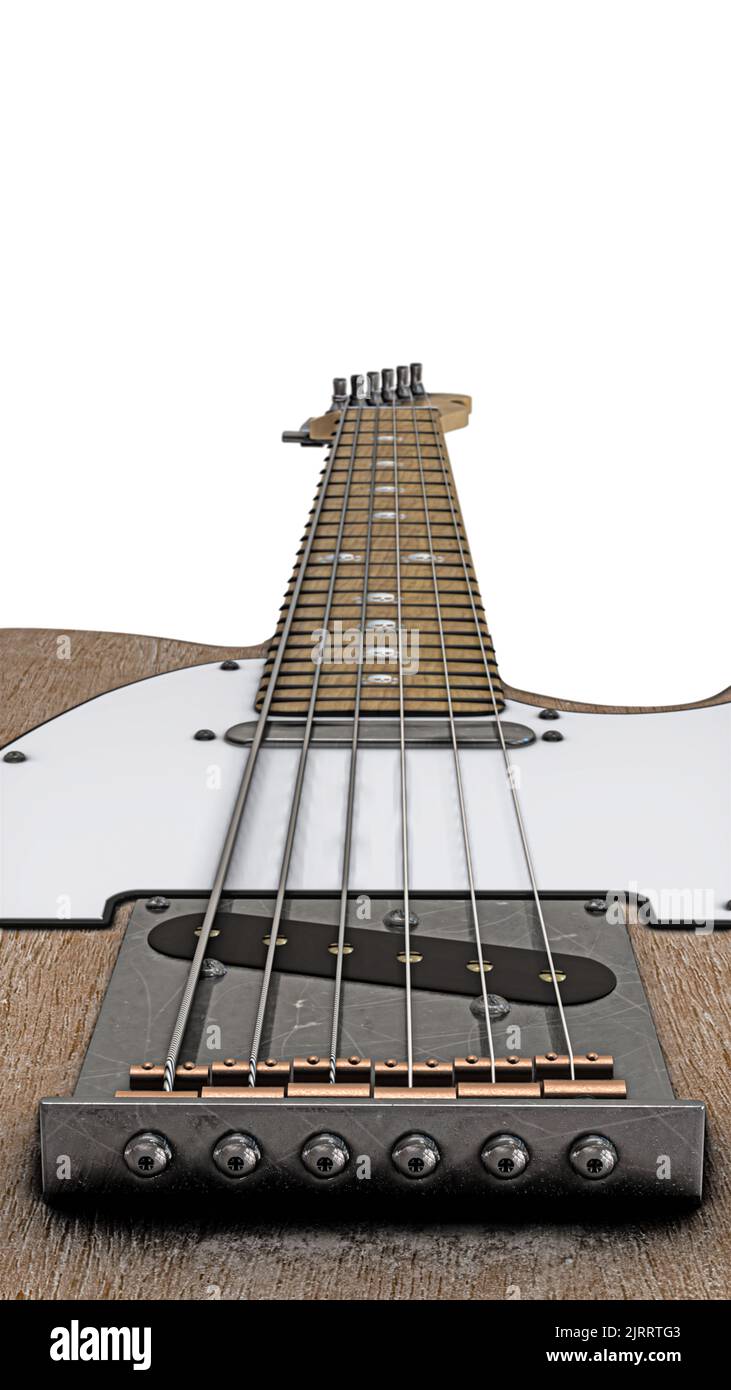 electric guitar isolated on white background 3d illustration Stock ...