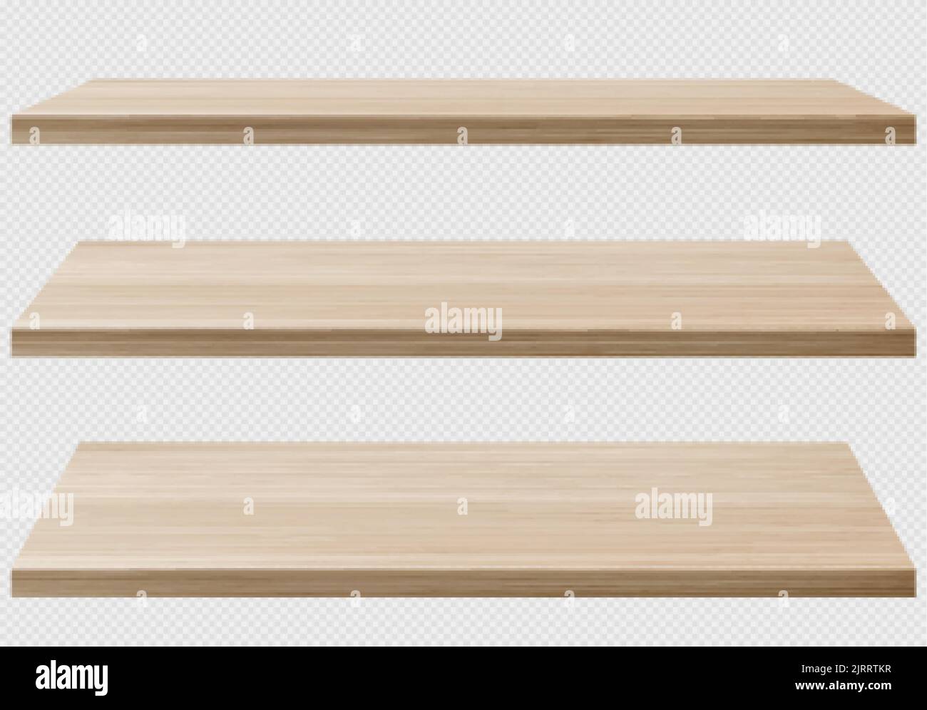 Wood tabletop sheets realistic png set, perspective view isolated on ...