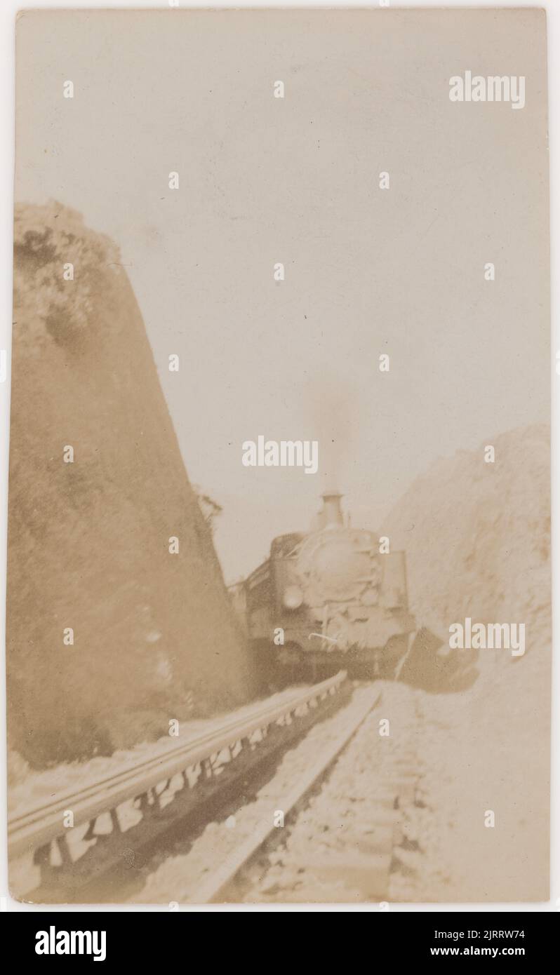 North bend on the Rimutaka line, 1920s to 1930s, New Zealand, by Roland ...