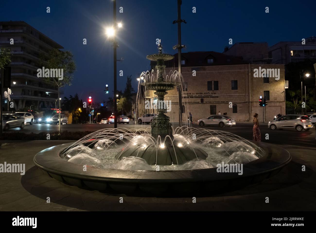 Water fountain in Paris square in Rehavia also Rechavia neighborhood ...