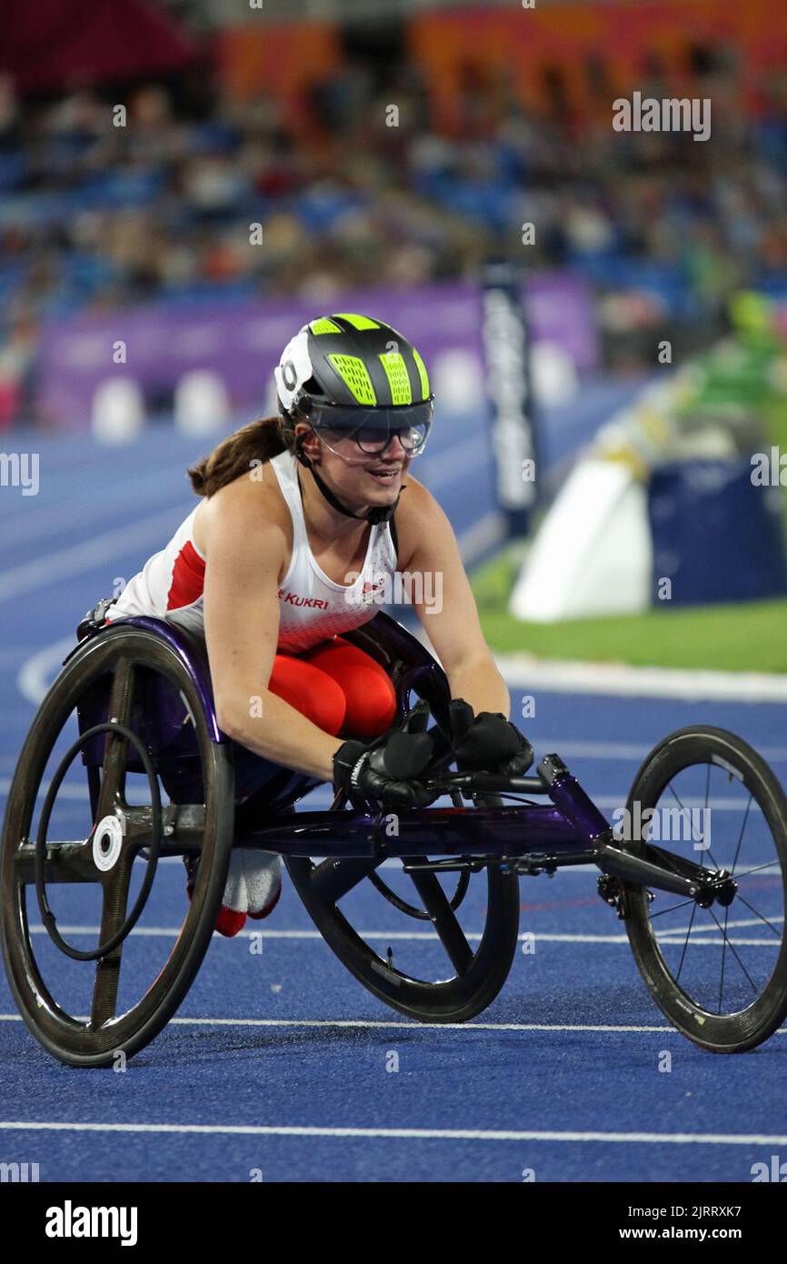 Fabienne ANDRE of England winning bronze in the Women's T33 / T34 100m ...