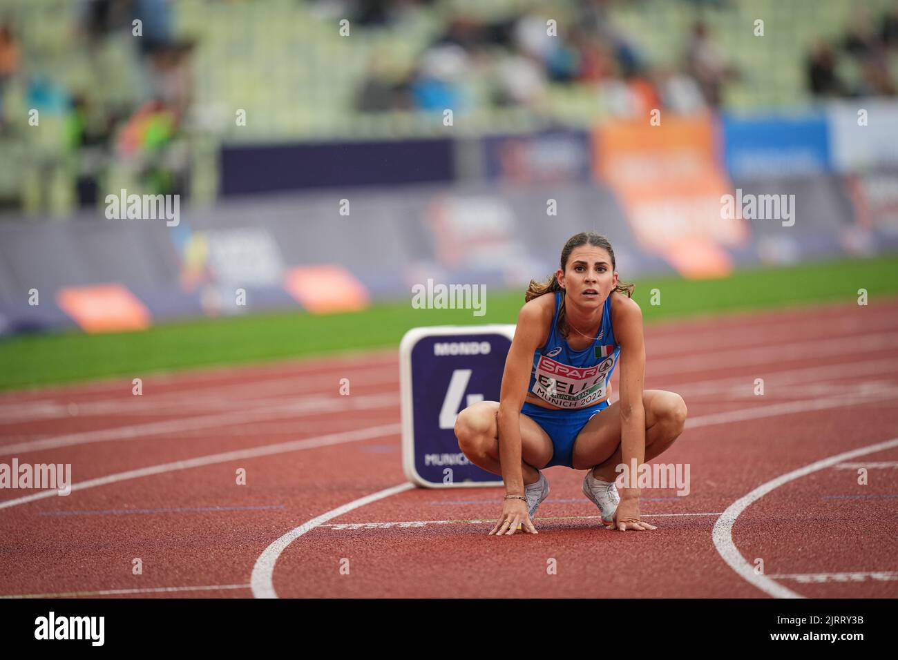 Elena Bello participating in the 800 meters of the European Athletics ...