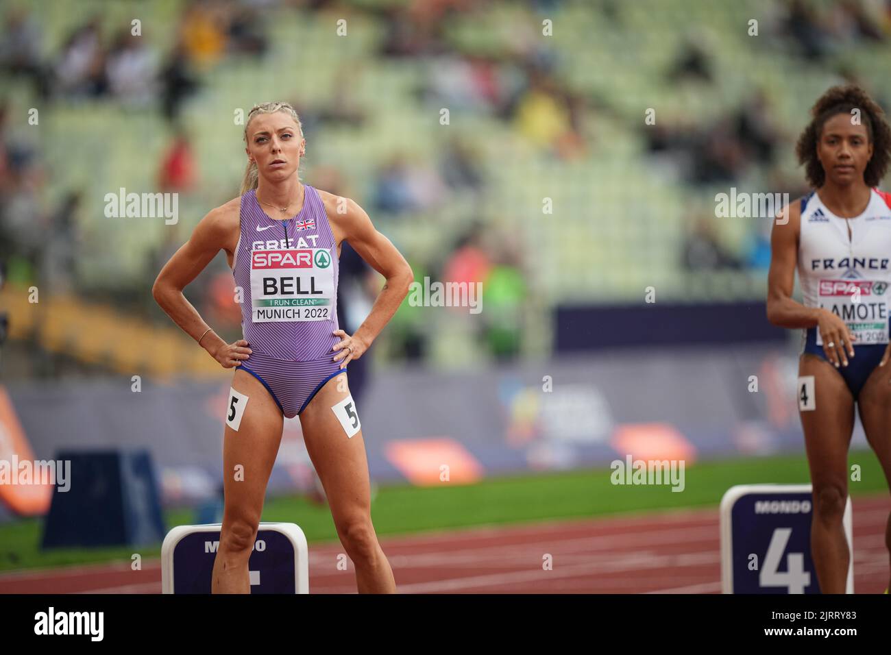 Alexandra Bell participating in the 800 meters of the European ...