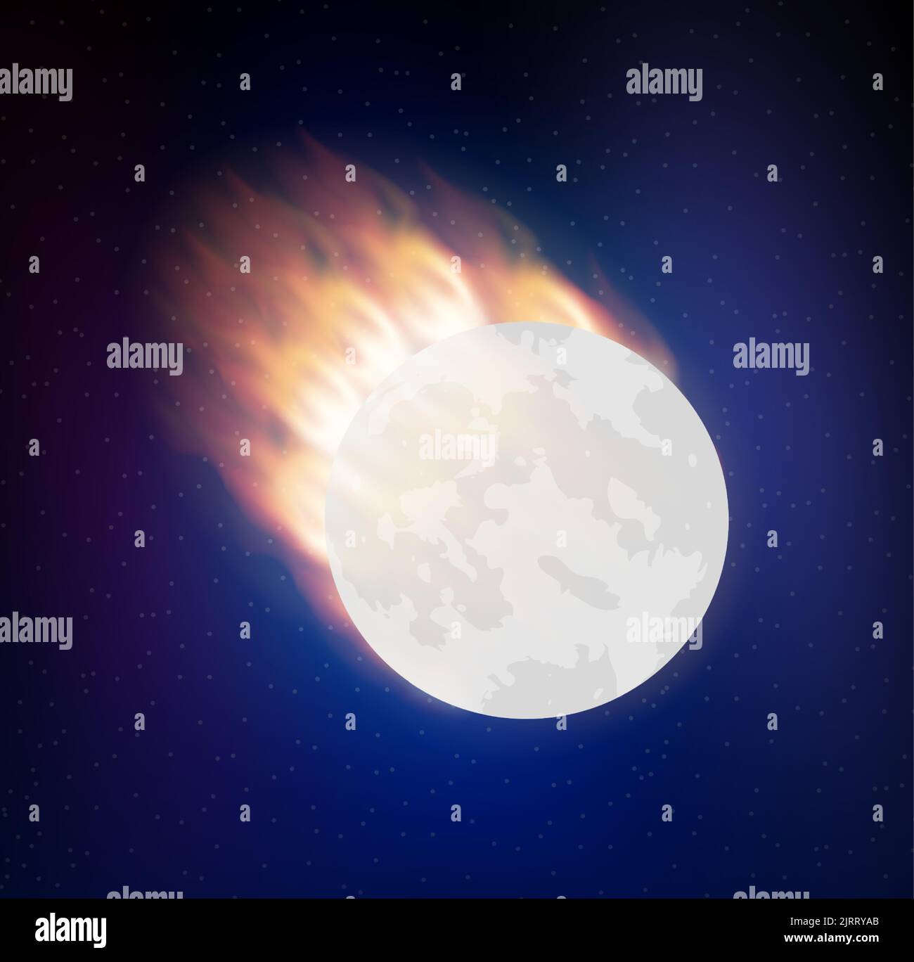 Falling meteorite, Shooting stars. Space background. Meteor Rain. Vector stock illustration ...