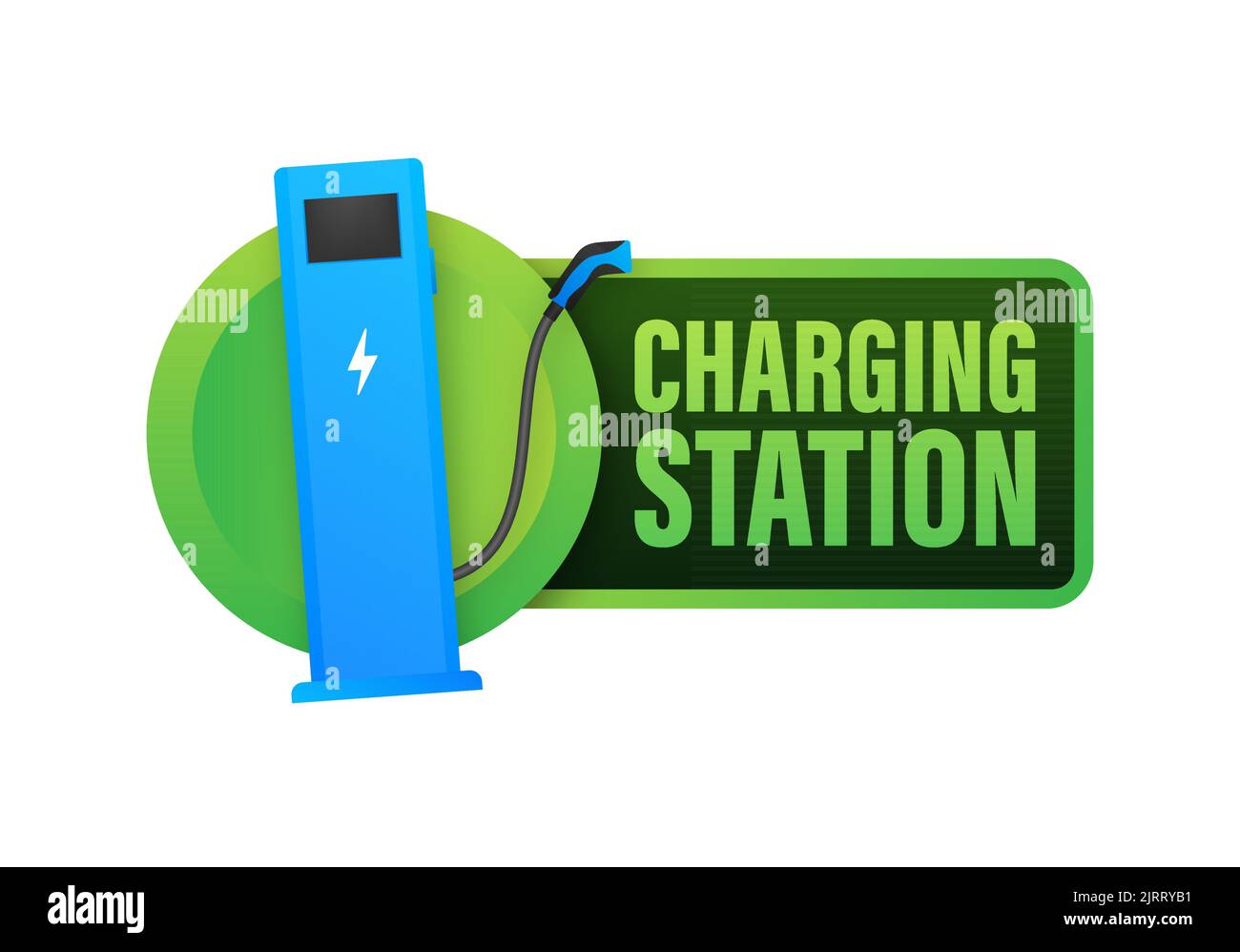 EV charging station banner. Vector stock illustration Stock Vector ...