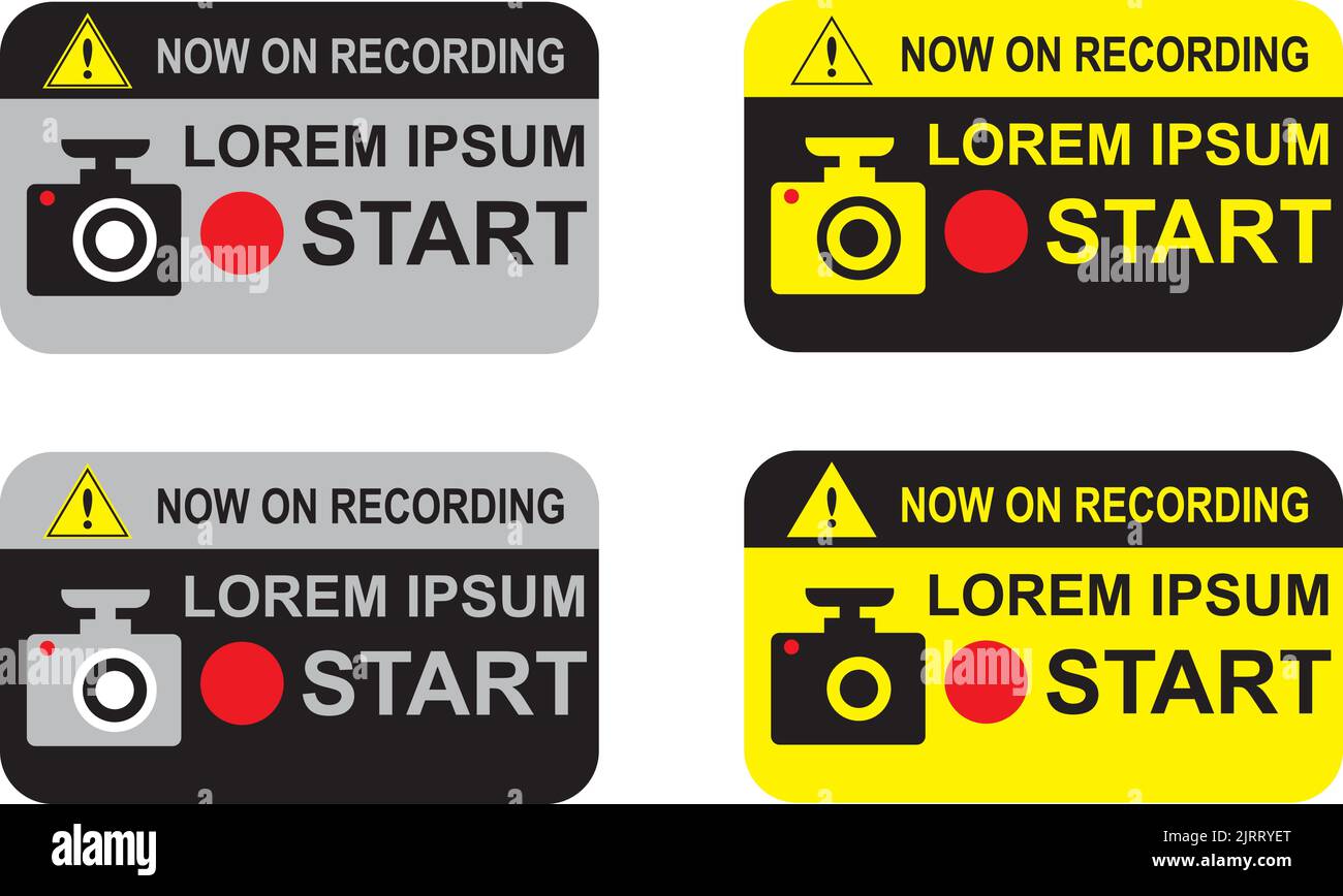 A vector of drive recorder stickers isolated in white background Stock ...