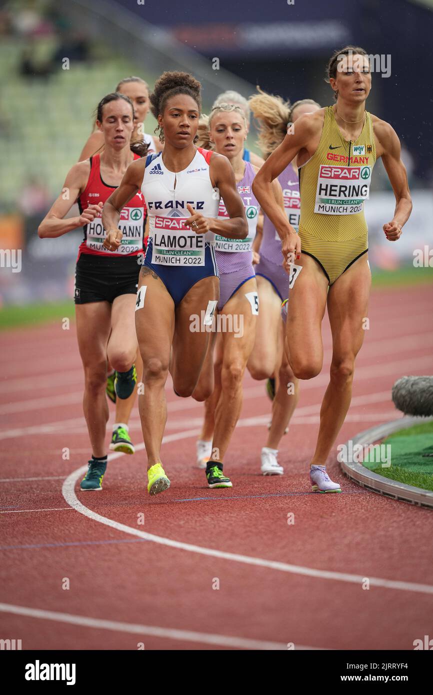 Rénelle Lamote participating in the 800 meters of the European ...