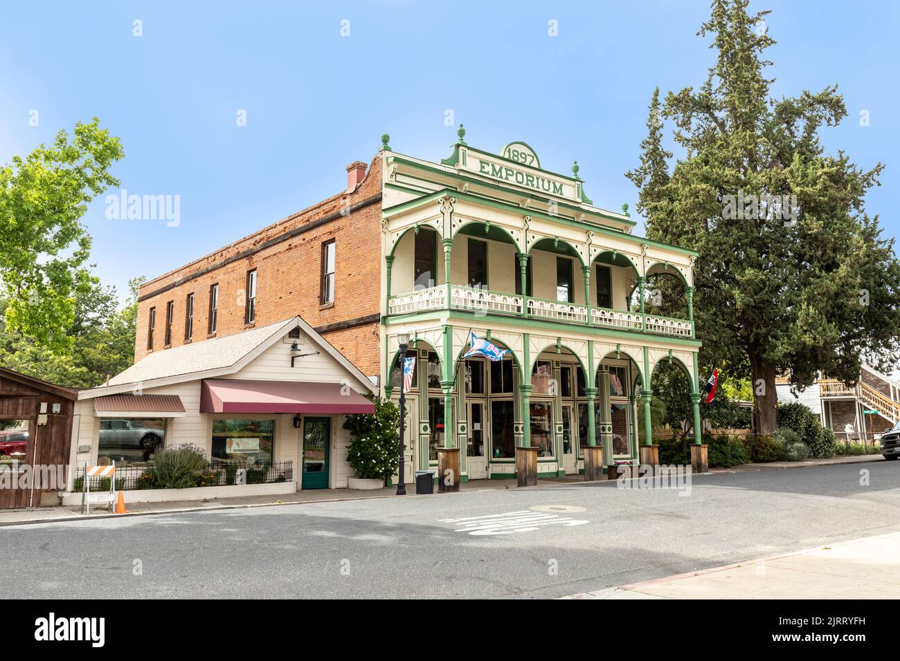 Jamestown, USA - June 3, 2022: old historic building Emporium from 1897 ...