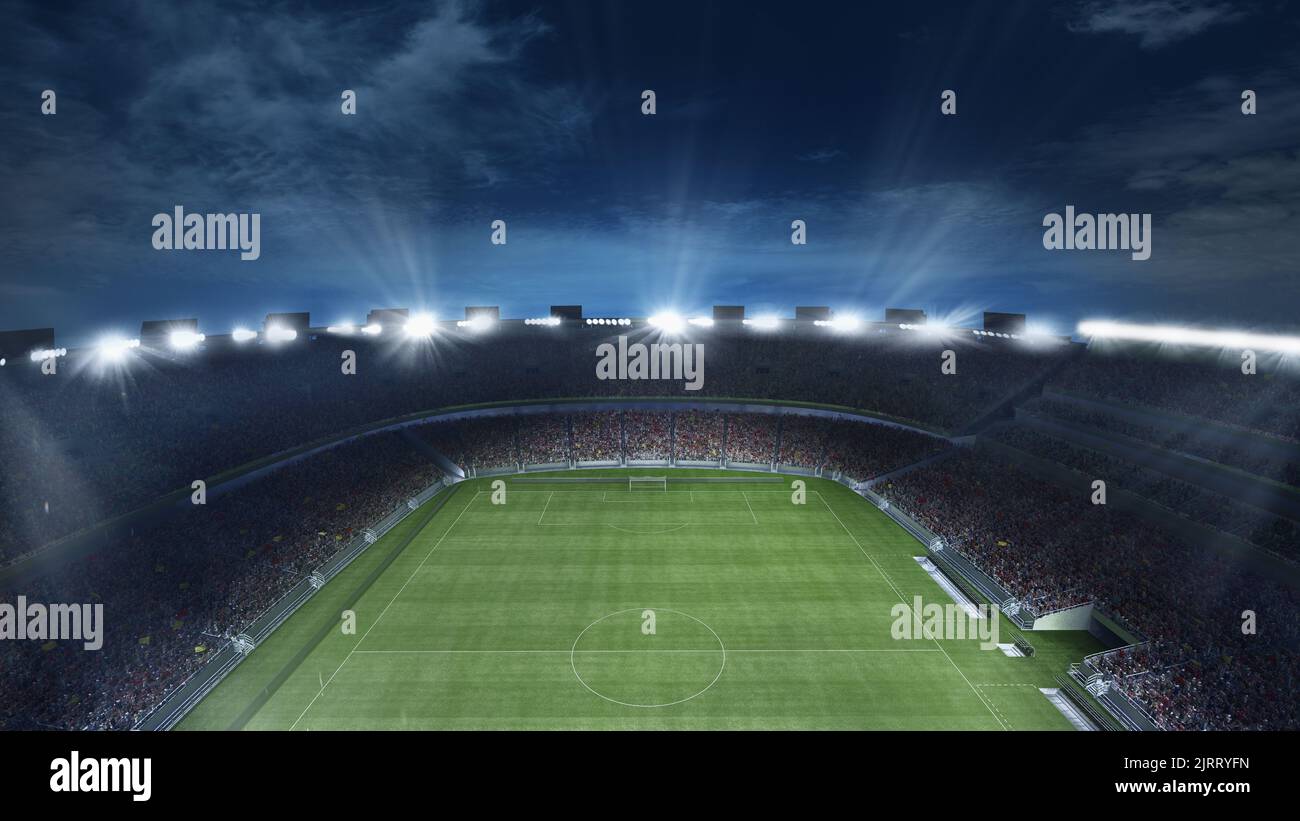 Empty Football Stadium Night