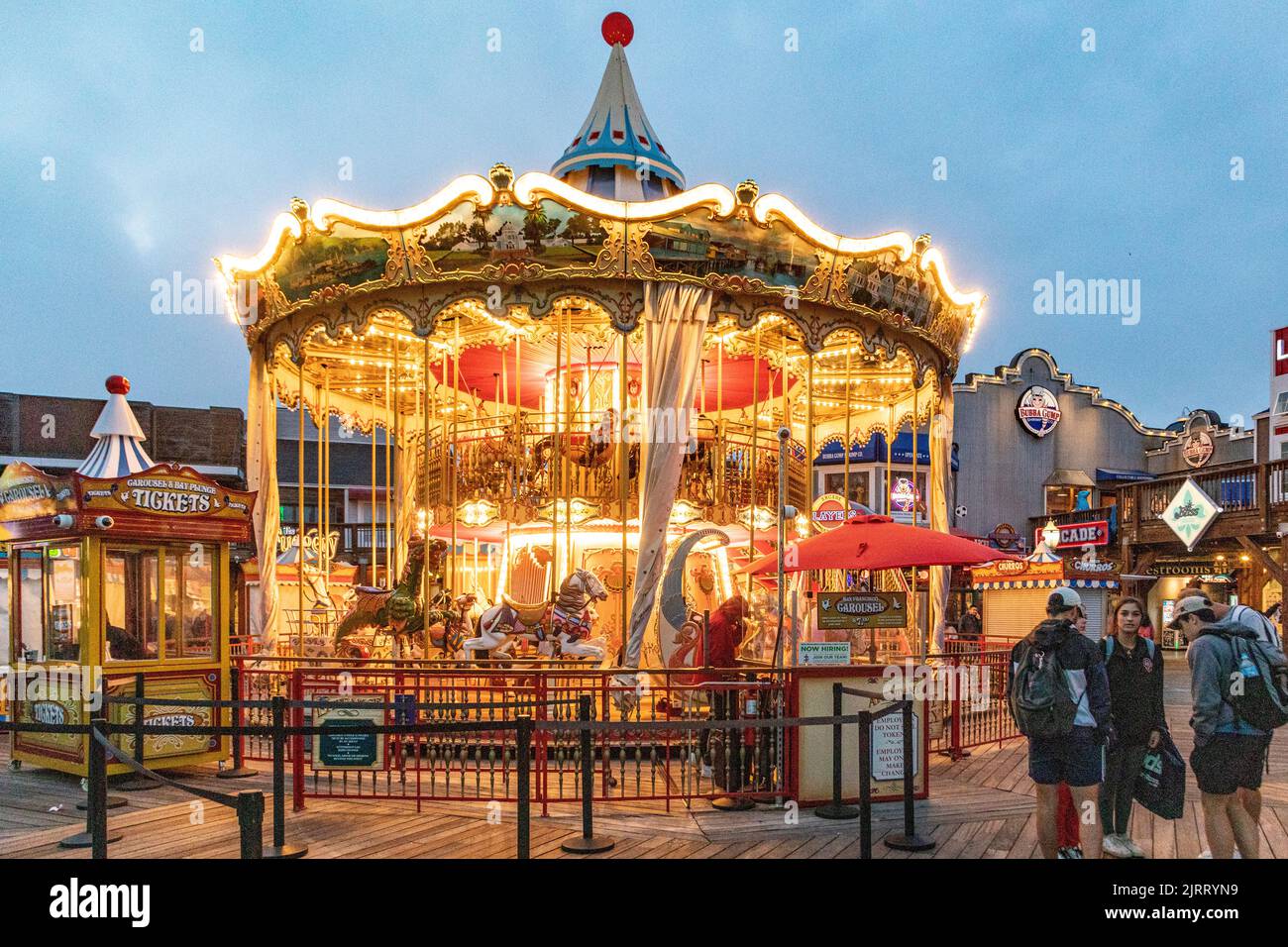 San Francisco, USA - June 5, 2022: Pier 39 carousel built in Italy with ...