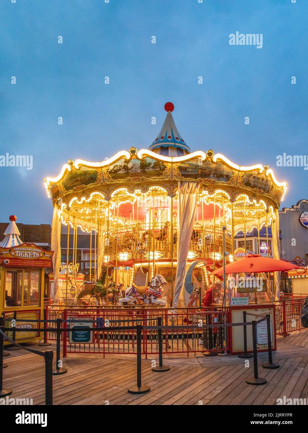 San Francisco, USA - June 5, 2022: Pier 39 carousel built in Italy with ...