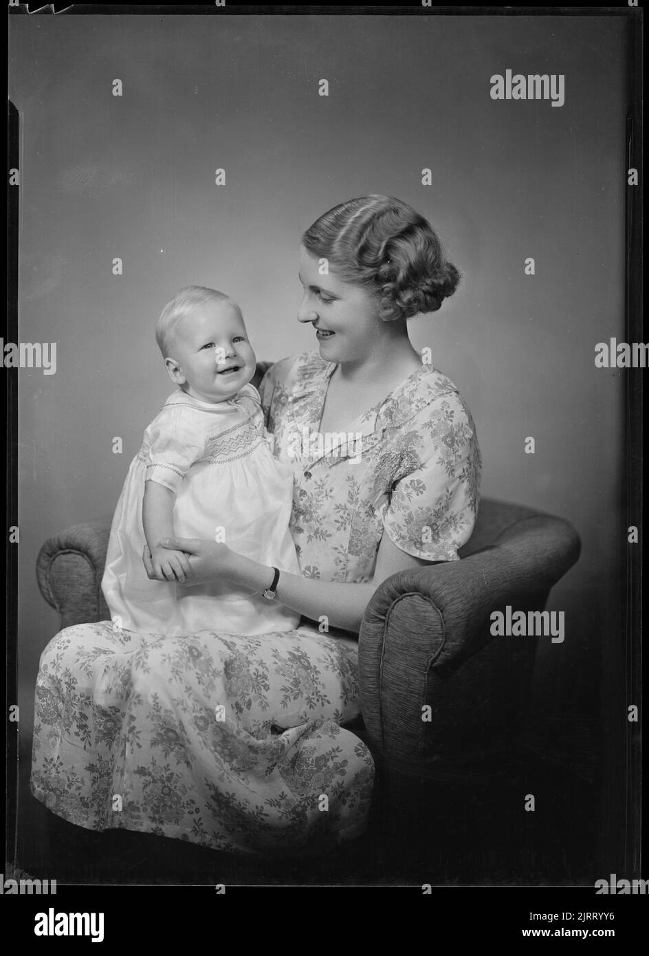 Mrs Osmond Bridgewater and baby, May 1936, Wellington, by Spencer Digby ...