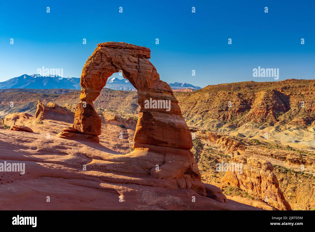An aerial view of beautiful mountains in Arches National Park, UT, USA ...