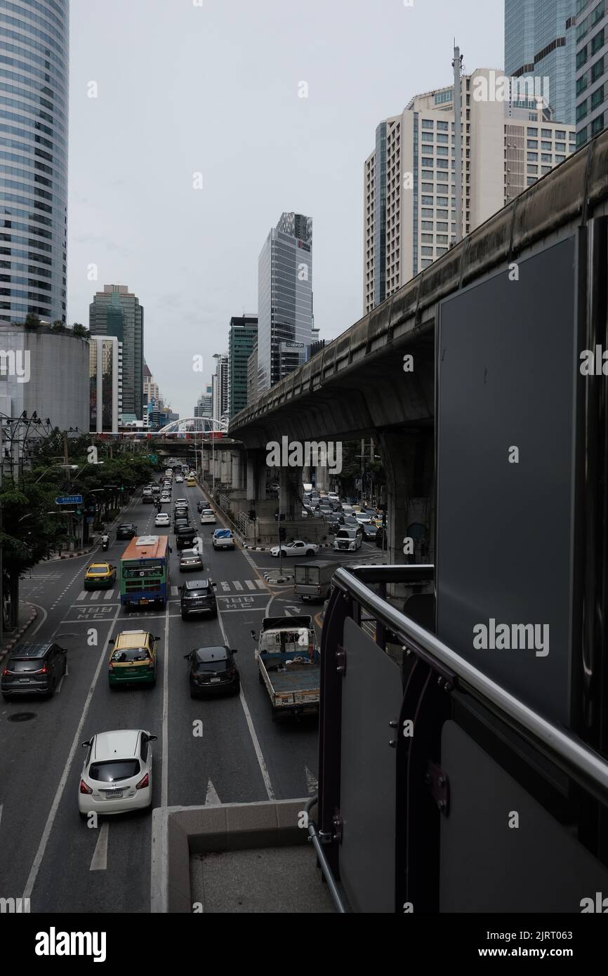 BTS Skytrain Overpass Trestle Bridge Rama 1 Road Bangkok Thailand Stock ...