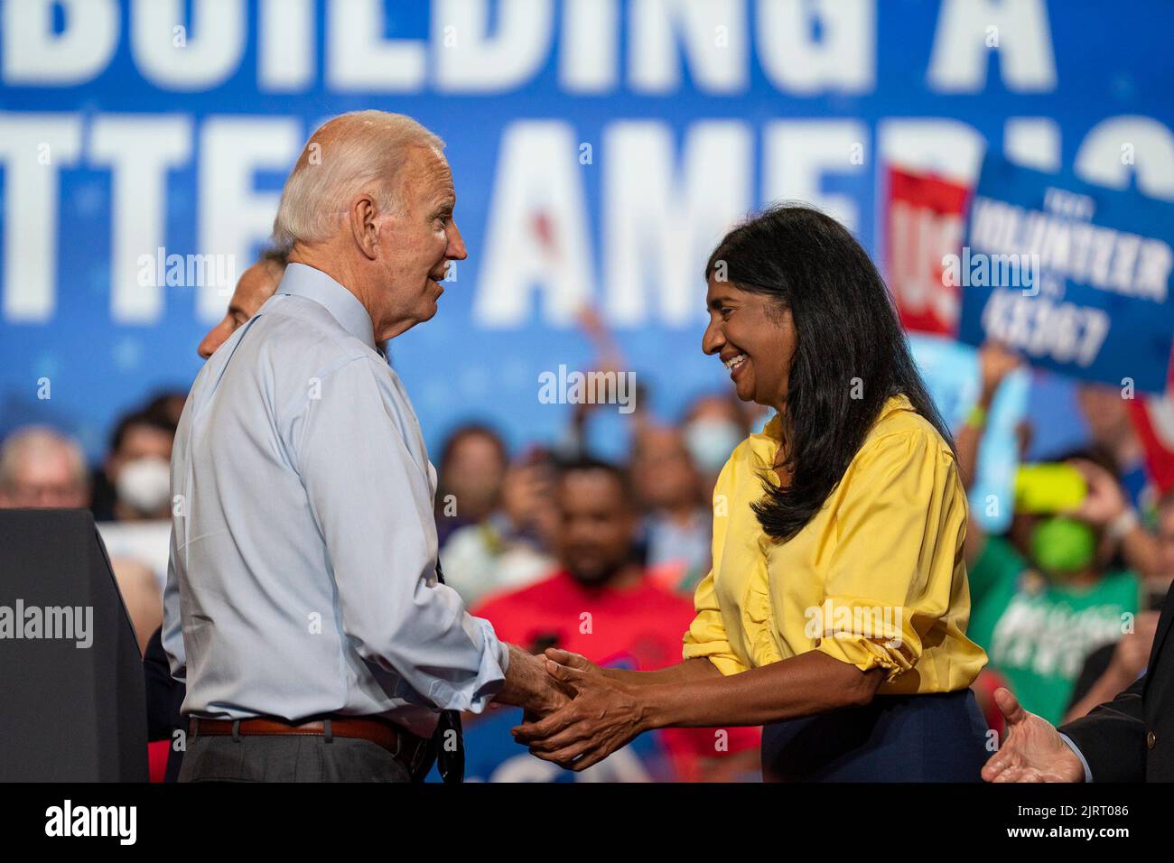 Rockville, Maryland, USA. 25th Aug, 2022. President JOE BIDEN greets ...