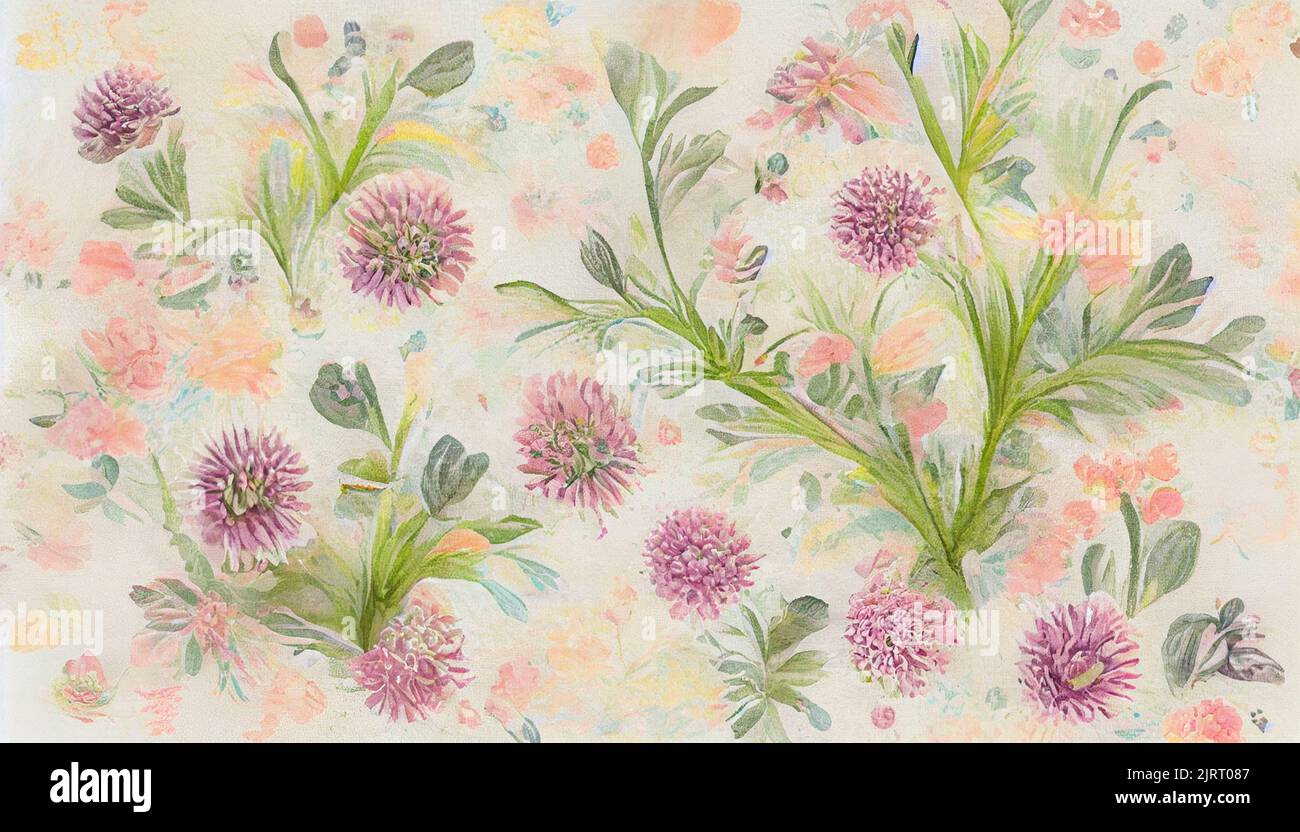 3D illustration Liberty Flower Pattern Floral Background Design For ...
