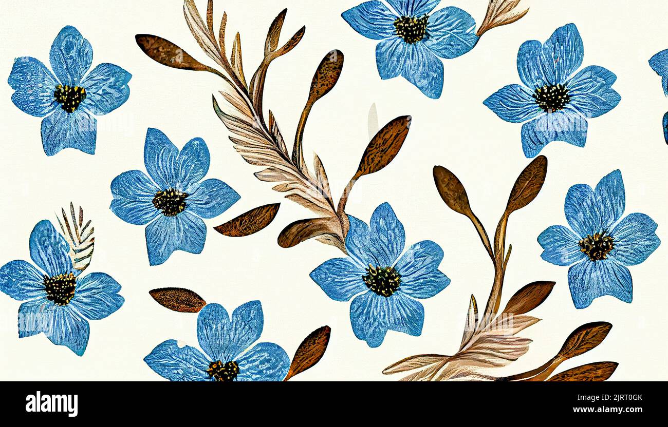 3D illustration Liberty Flower Pattern Floral Background Design For ...