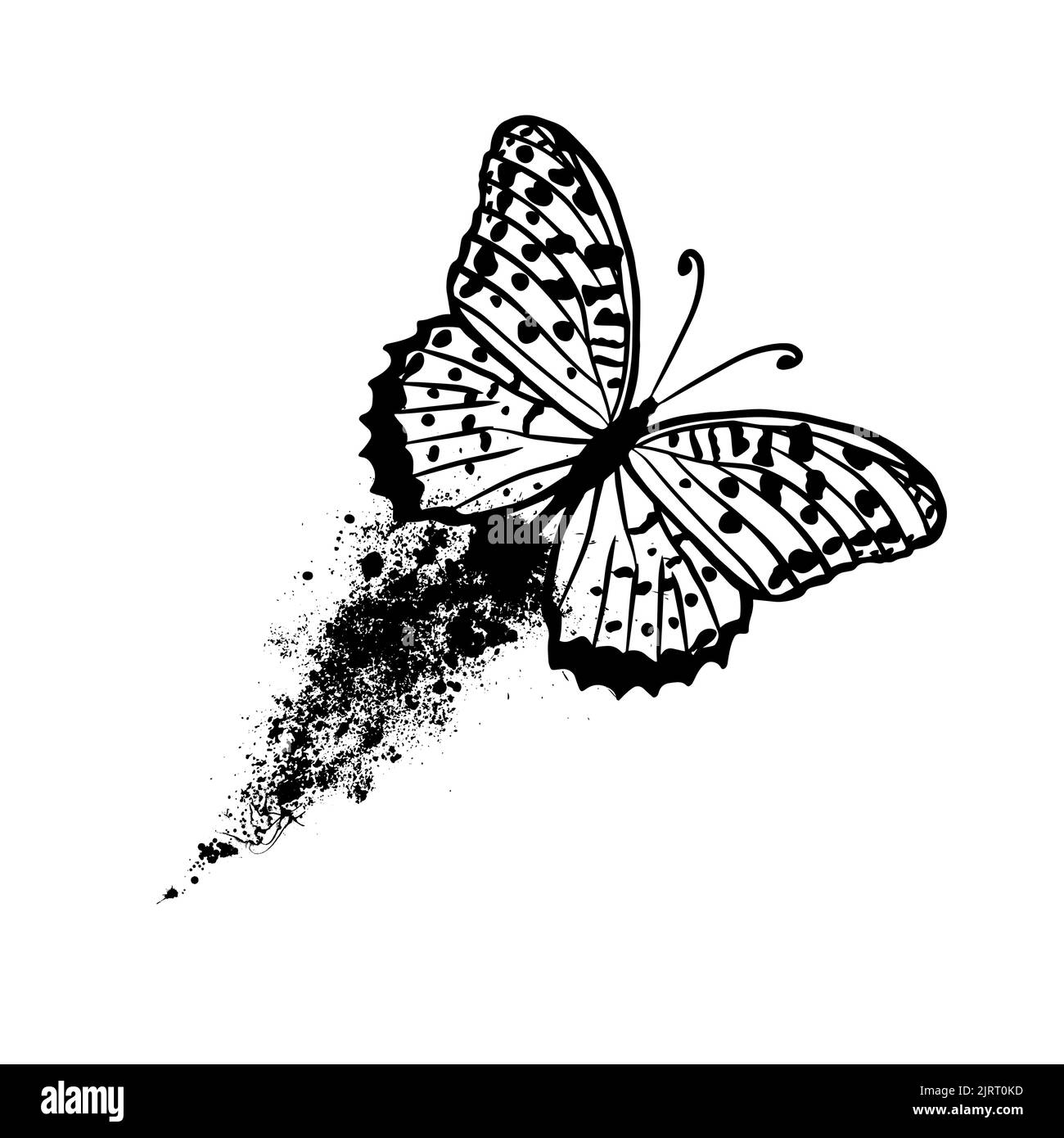 Graphic butterfly with blots. vector illustration Stock Vector Image ...