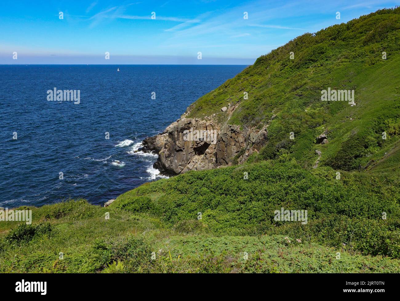 Vang, Denmark. 24th July, 2022. The west coast of the Danish island in ...
