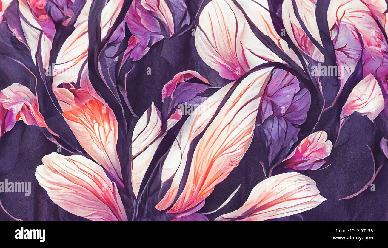 3D illustration Liberty Flower Pattern Floral Background Design For ...