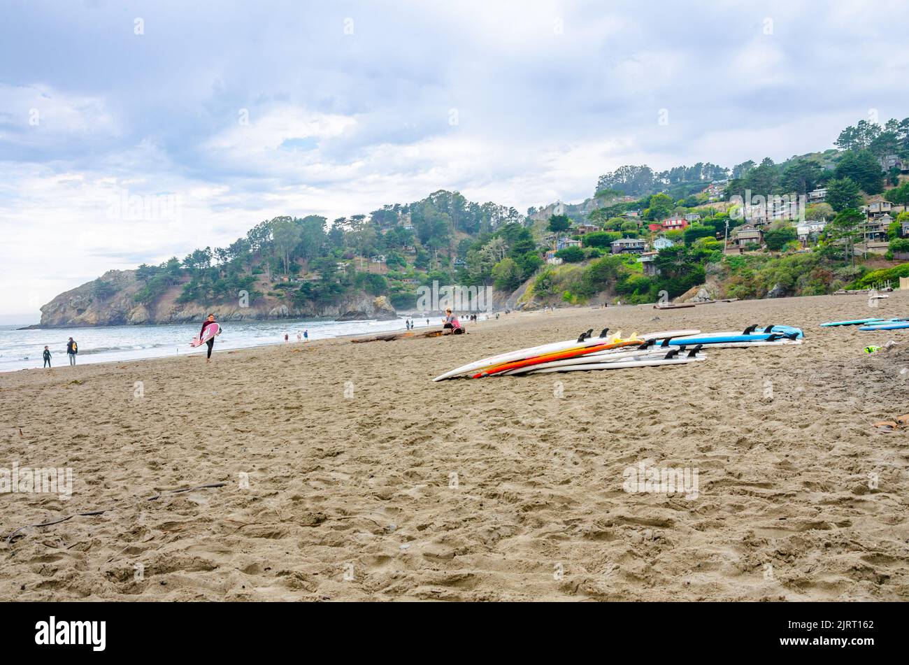 Muir Beach in Marin County in California, USA on a cloudy and overcast ...
