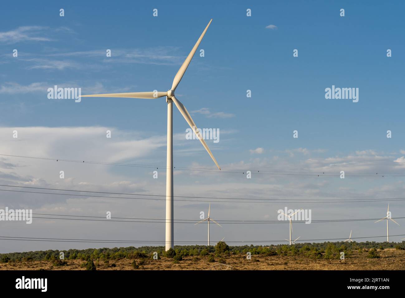 renewable energy wind turbines electricity production Stock Photo - Alamy
