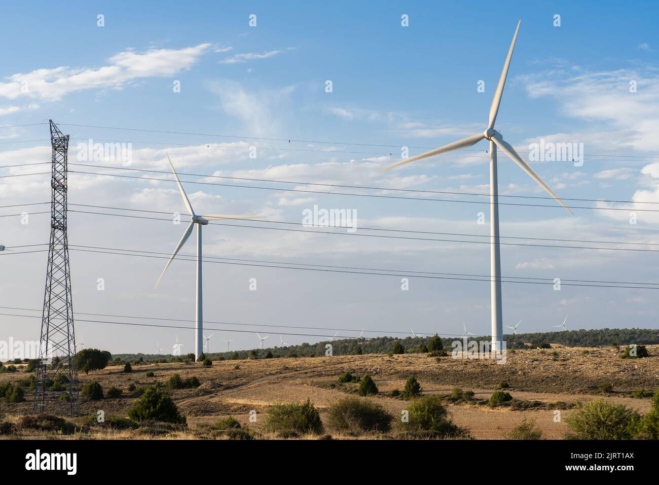 renewable energy wind turbines electricity production Stock Photo - Alamy