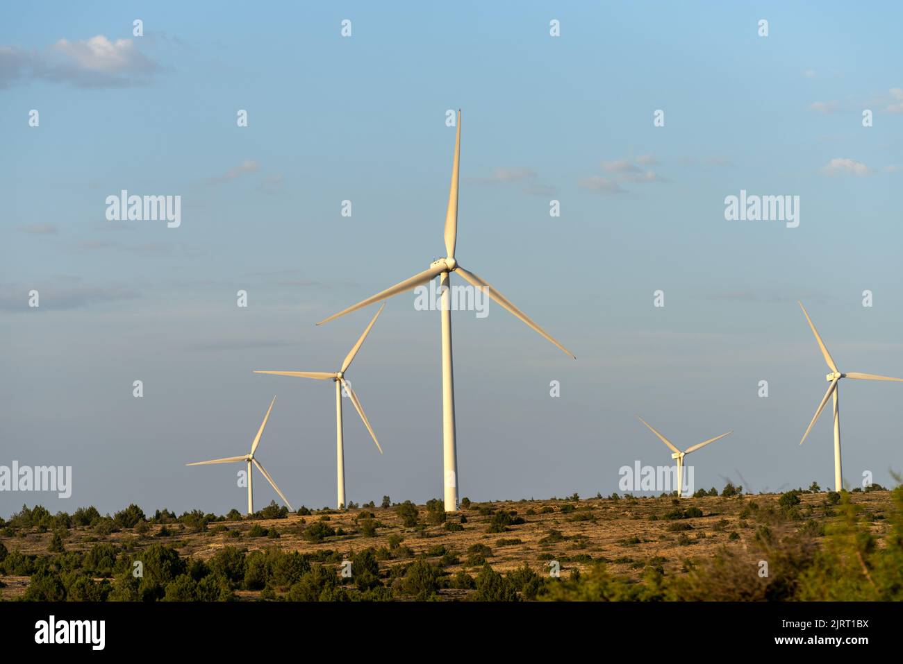 renewable energy wind turbines electricity production Stock Photo - Alamy