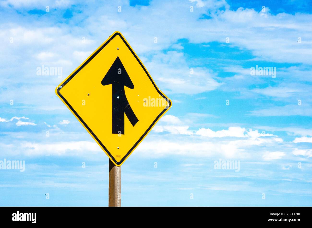 Merging traffic sign hi-res stock photography and images - Alamy