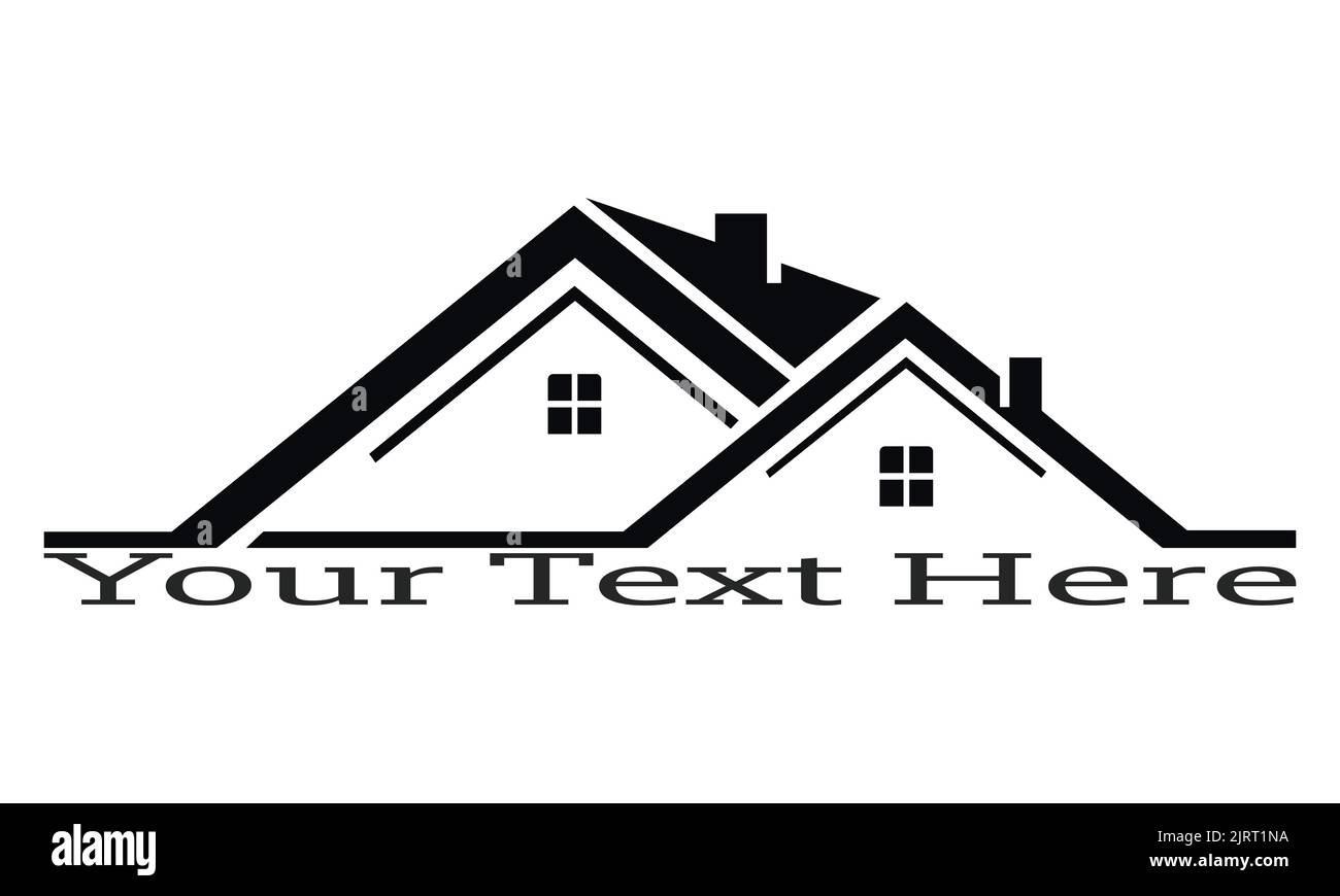 Buildings flat illustration, real estate icon showing residential area ...