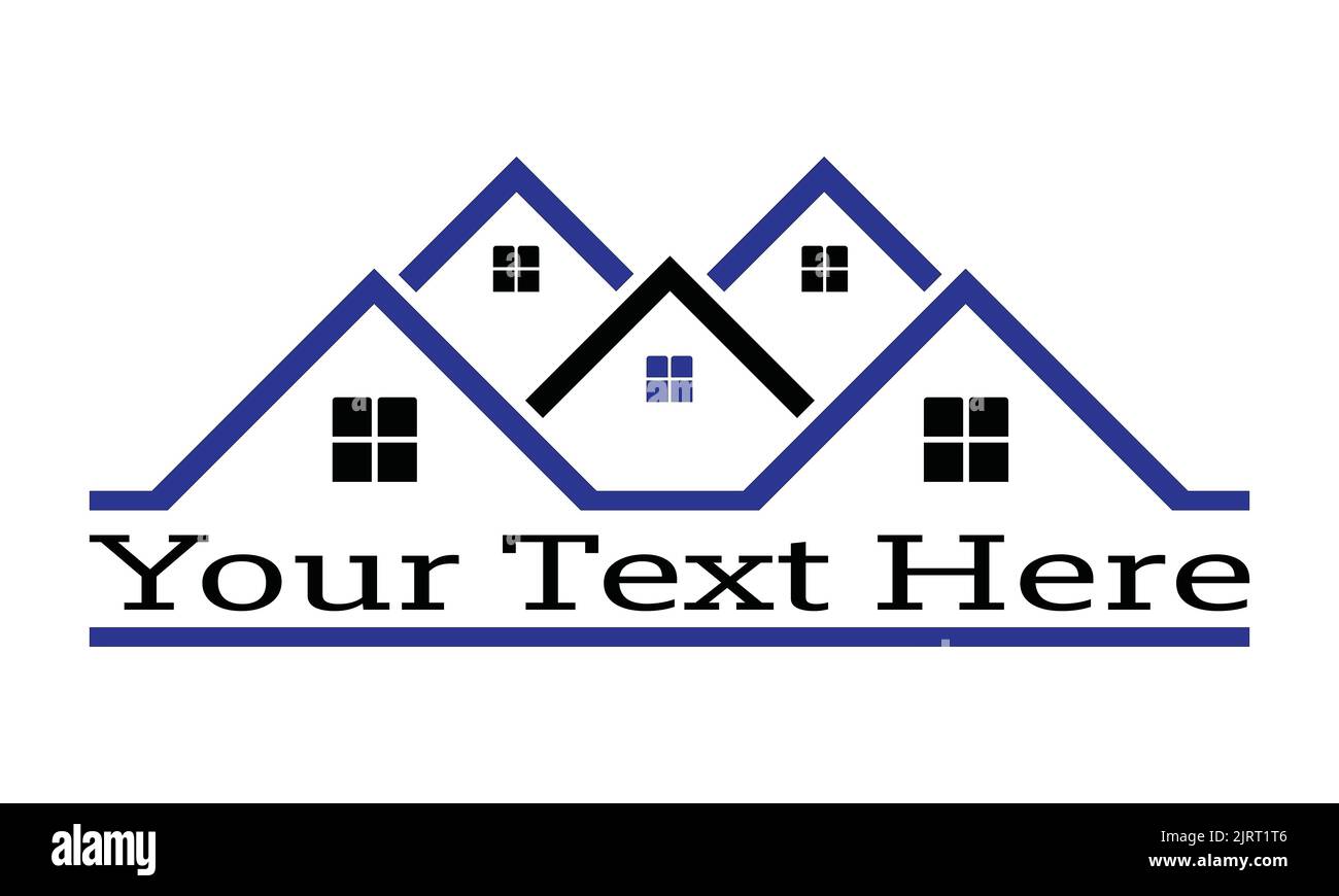 Buildings flat illustration, real estate icon showing residential area ...