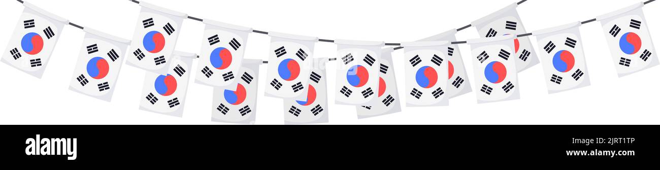 South Korea flag garland chain. Korean bunting decoration for ...