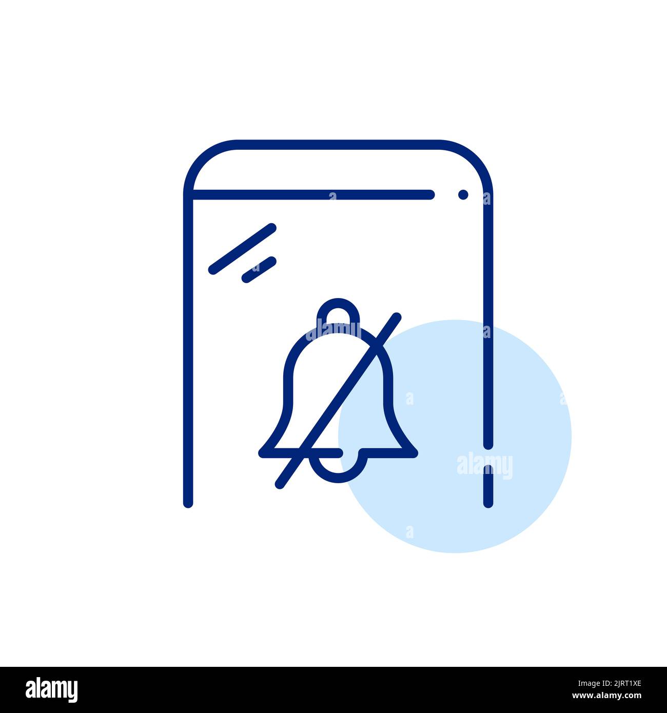 Notifications on smartphone off. Pixel perfect, editable stroke line ...