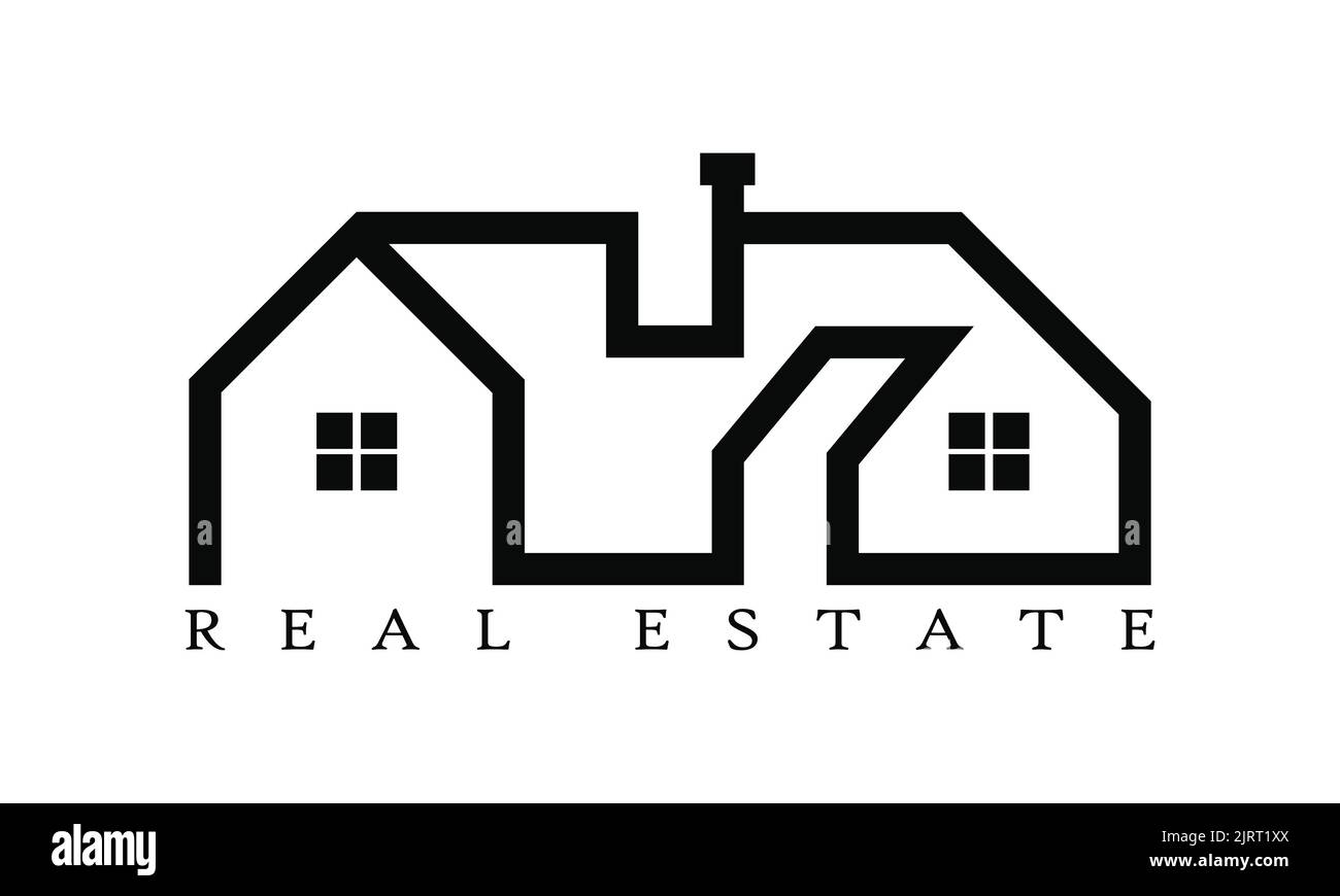 Buildings flat illustration, real estate icon showing residential area ...